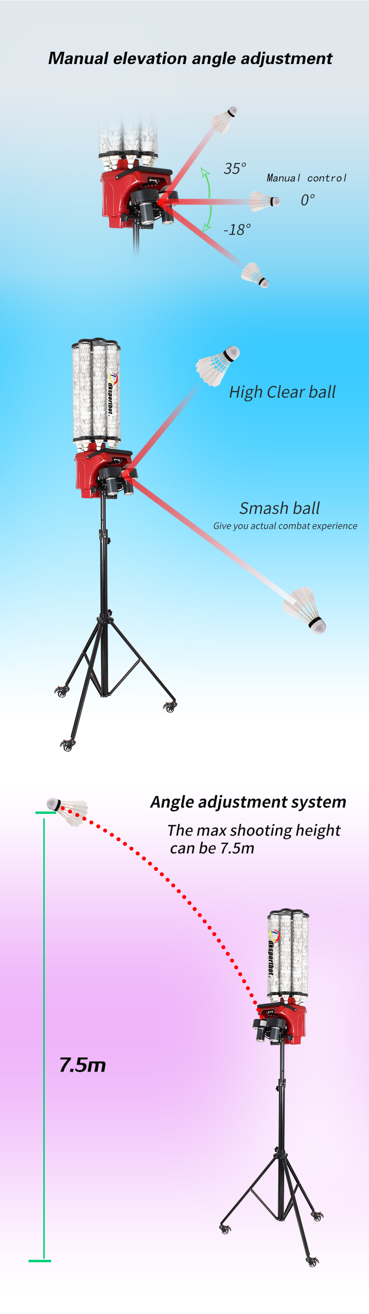 China Automatic shuttlecock launcher badminton feeder machine for ...
